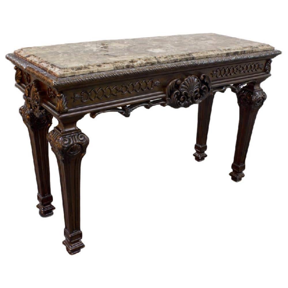 Best Master Furniture Andrew 54 in. L Cherry Rectangle Marble Console ...