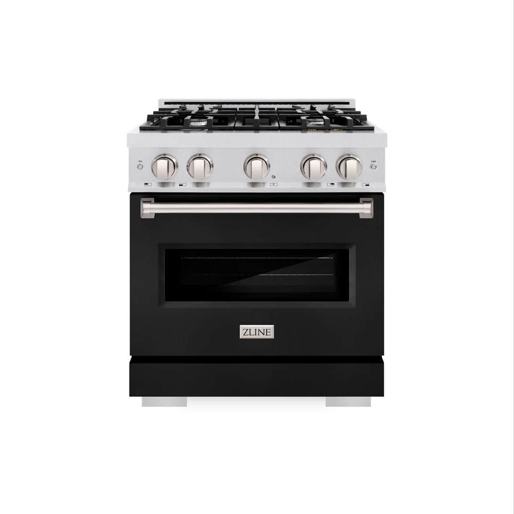 ZLINE Kitchen and Bath 30 in. Classic Dual Fuel Range with 4 Burner Gas ...