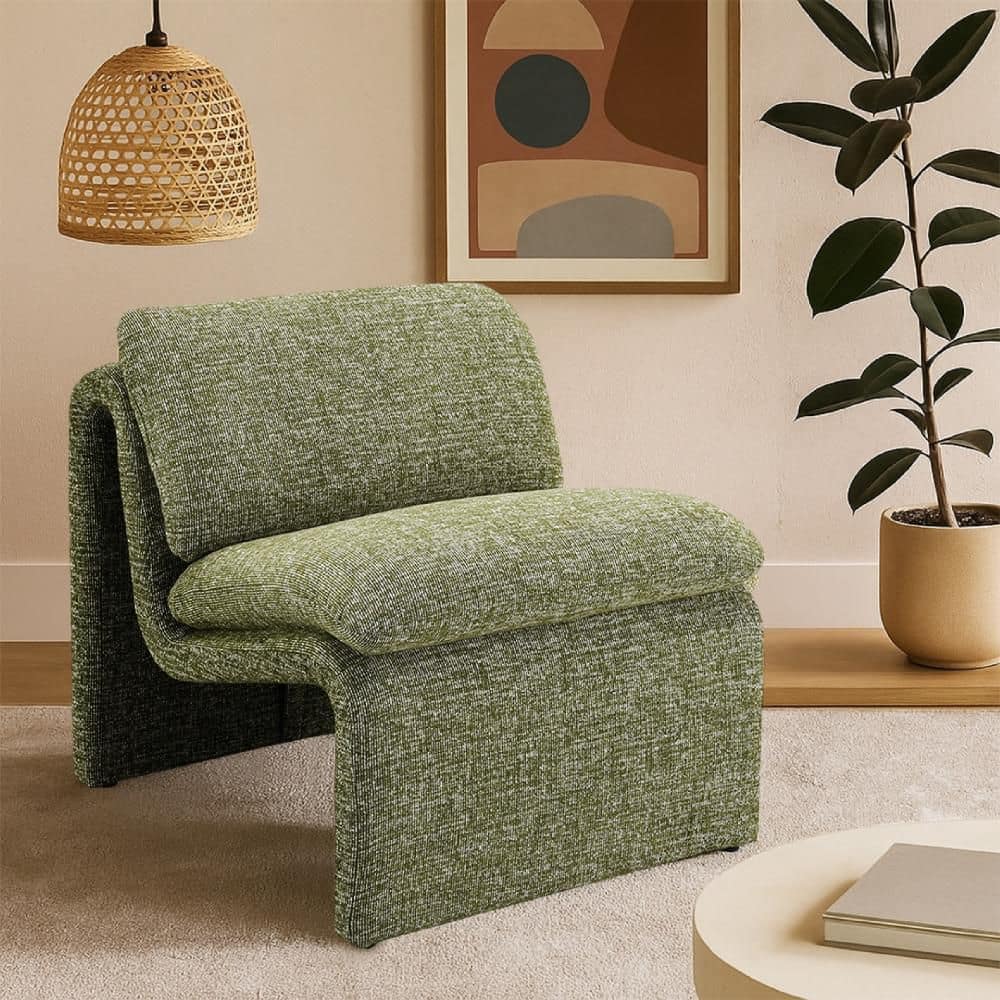 Benjara Kami Green Fabric Side Chair with Cushioned Back BM333953 - The ...