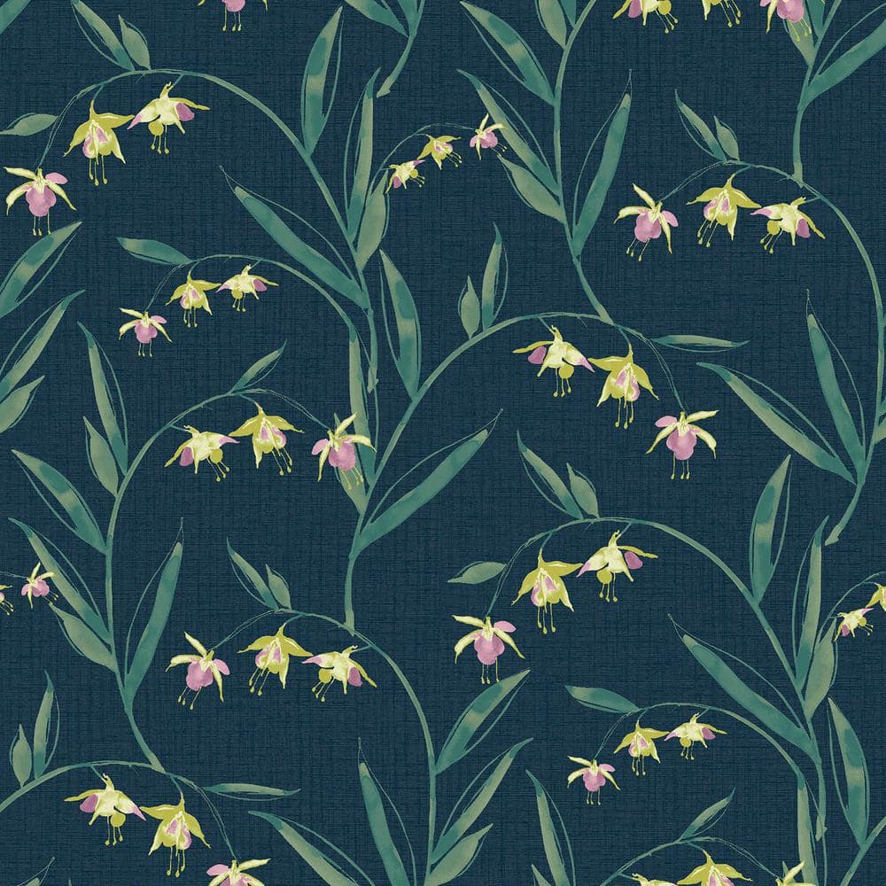 Laura Ashley Fulwell Fuchsia Midnight Seaspray Wallpaper 127402 - The ...