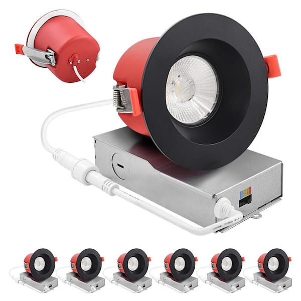 LUXRITE 4 in. Integrated LED Recessed Light J-Box 5CCT 2 Hour Fire ...