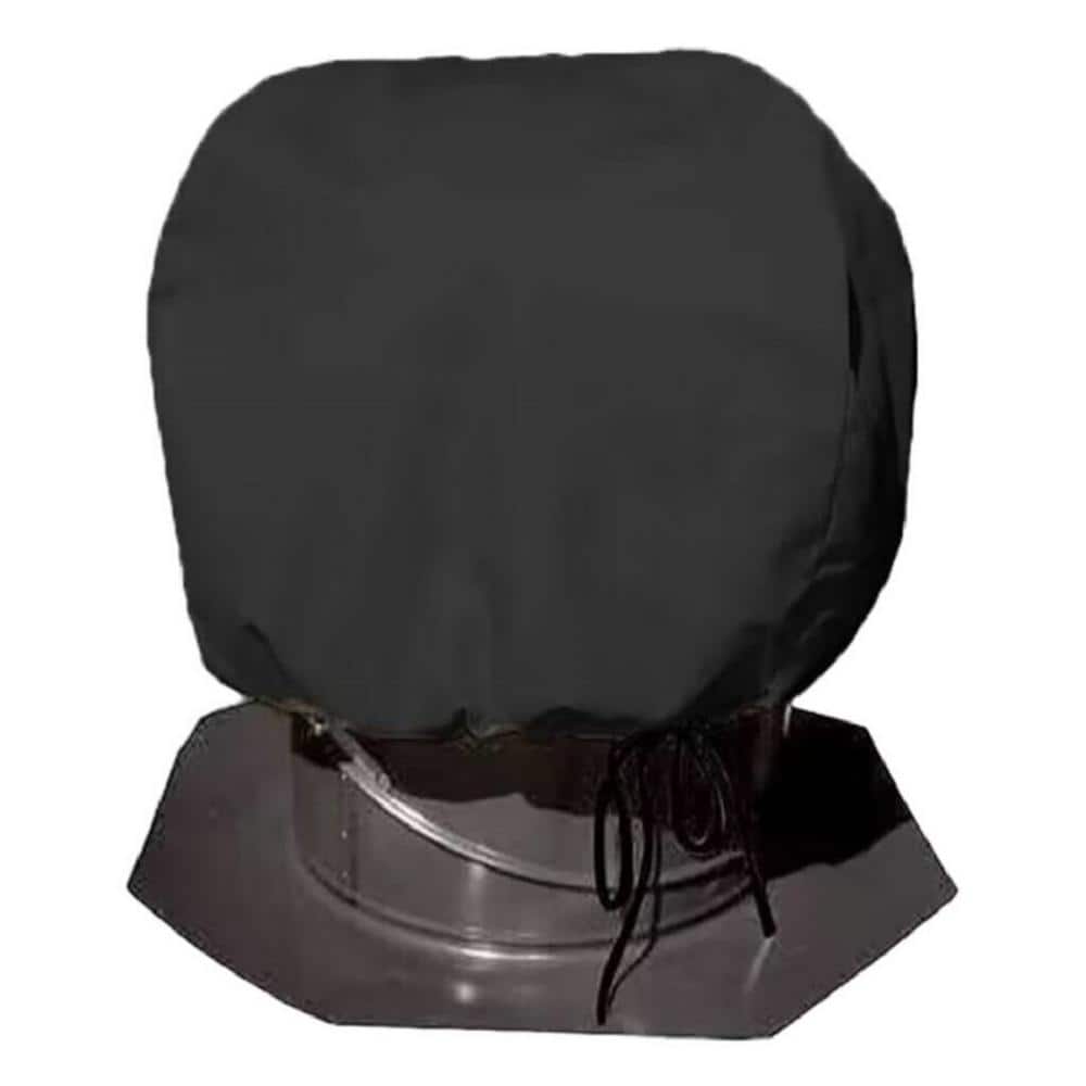 Wellco 19.6 in. Black Turbine Roof Vent Cover PVC Heavy Duty Waterproof ...