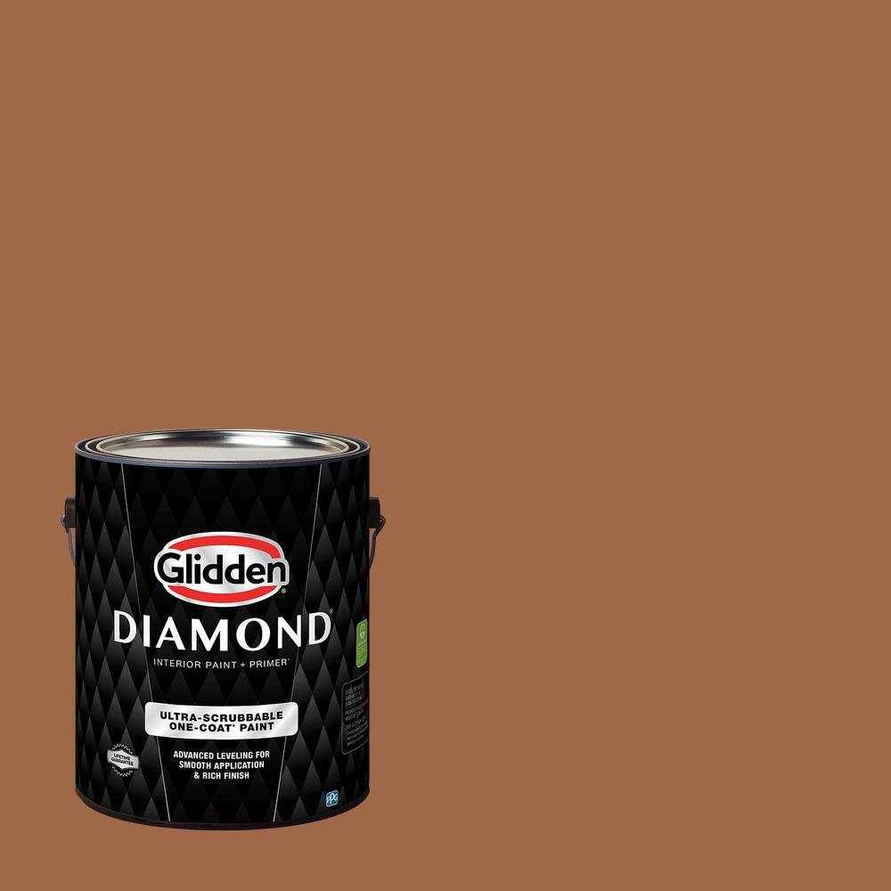 Glidden Diamond 1 gal. PPG1069-6 Foxfire Brown Satin Paint with Primer ...