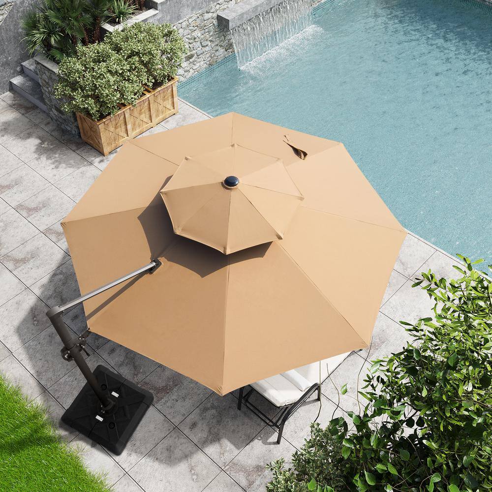 Crestlive Products 11.5 ft. x 11.5 ft. Cantilever Tilt Patio Umbrella ...