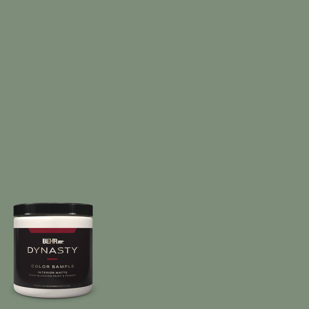 BEHR DYNASTY 8 oz. #450F-5 Amazon Moss Matte Stain-Blocking Interior ...