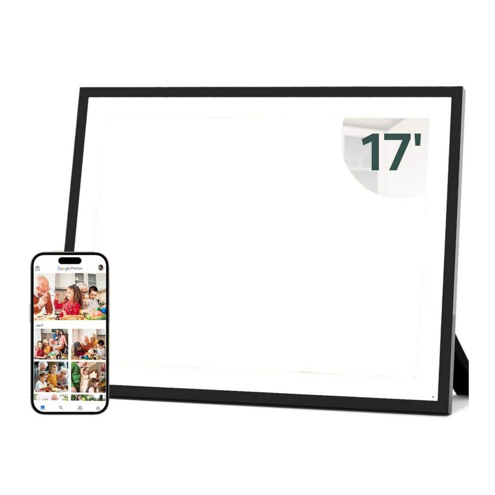 Lukyamzn 17 in. AI-Powered Large Digital Picture Frame with Free ...