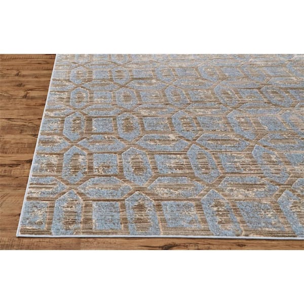 HomeRoots 2 ft. x 8 ft. Blue, Ivory Floral Runner Rug 2000511255 - The ...