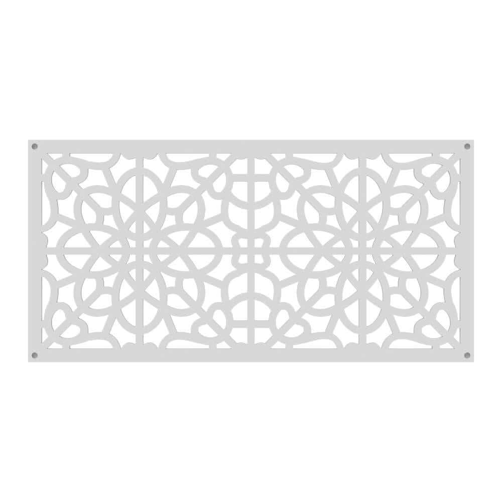 Barrette Outdoor Living 2 ft. x 4 ft. Fretwork White Polypropylene ...