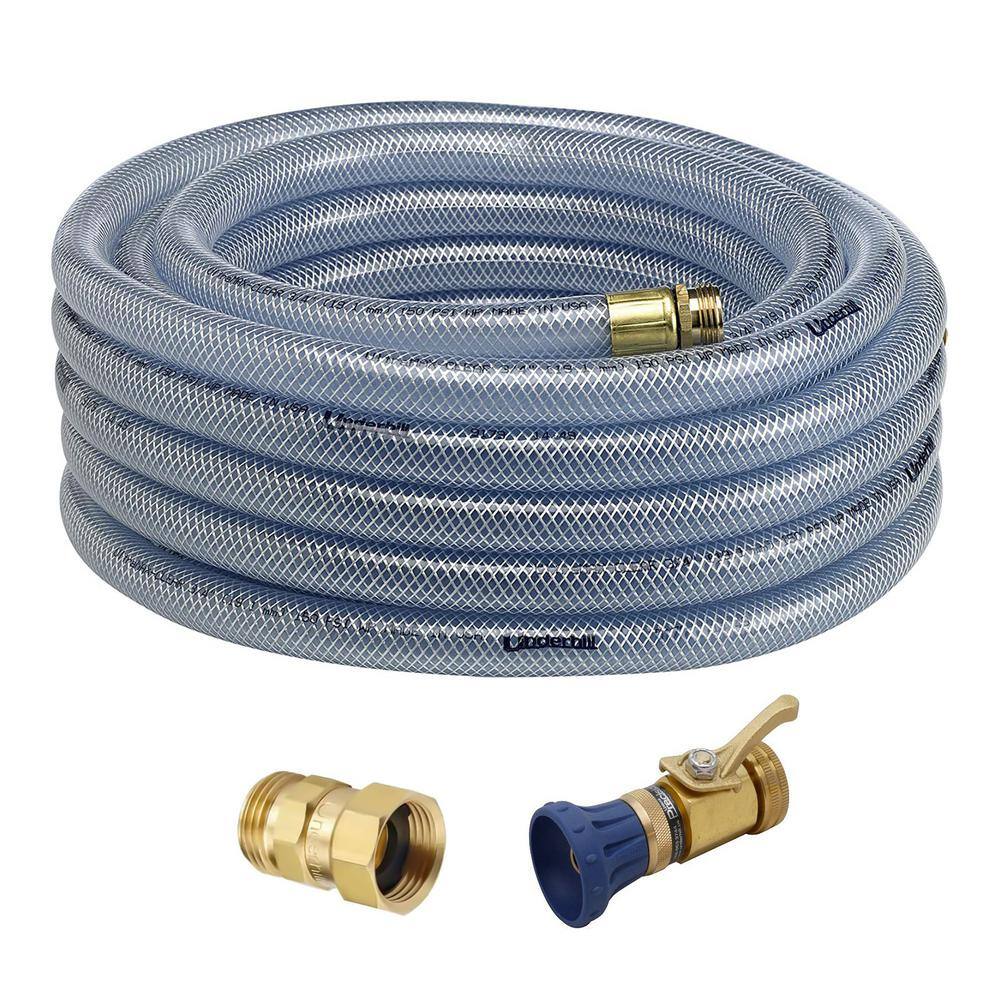Underhill 0.75 in. Dia x 50 ft. Clear Water Hose with Precision ...