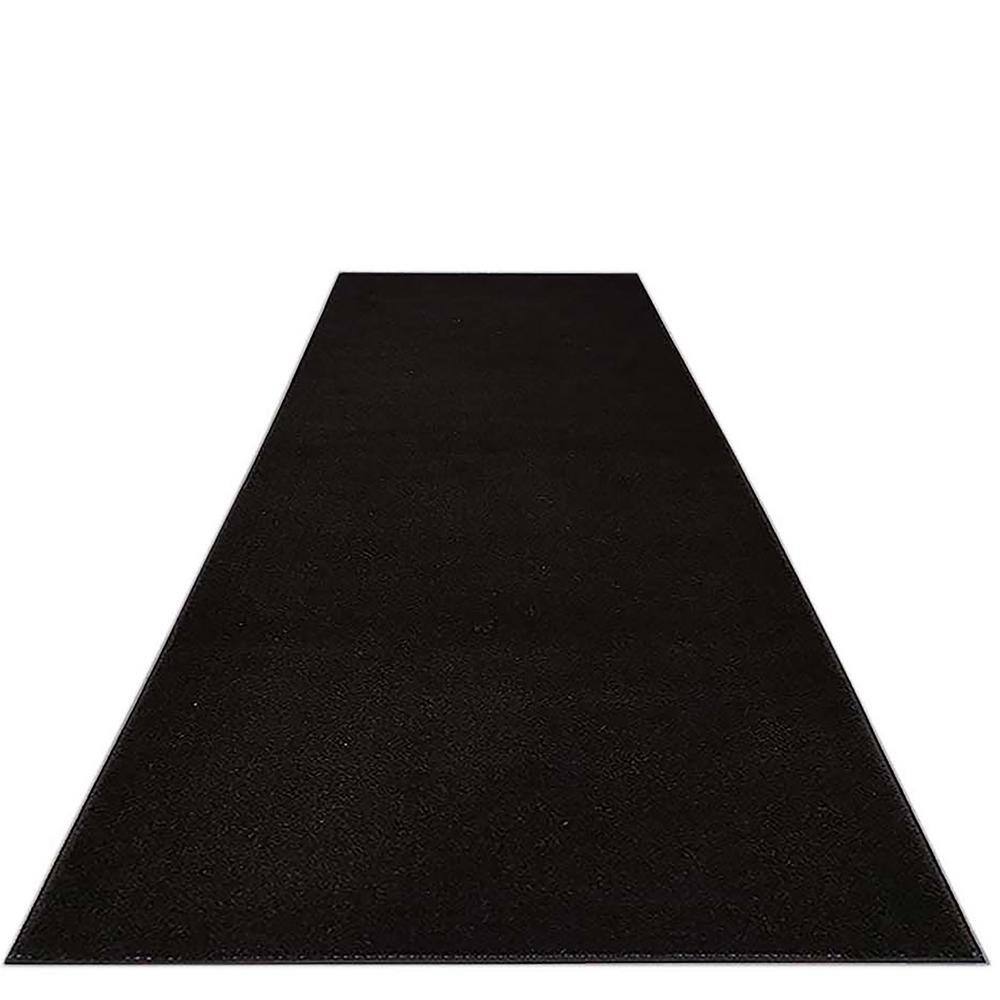 RugStylesOnline Solid Euro Black 26 in. x 28 ft. Your Choice Length ...