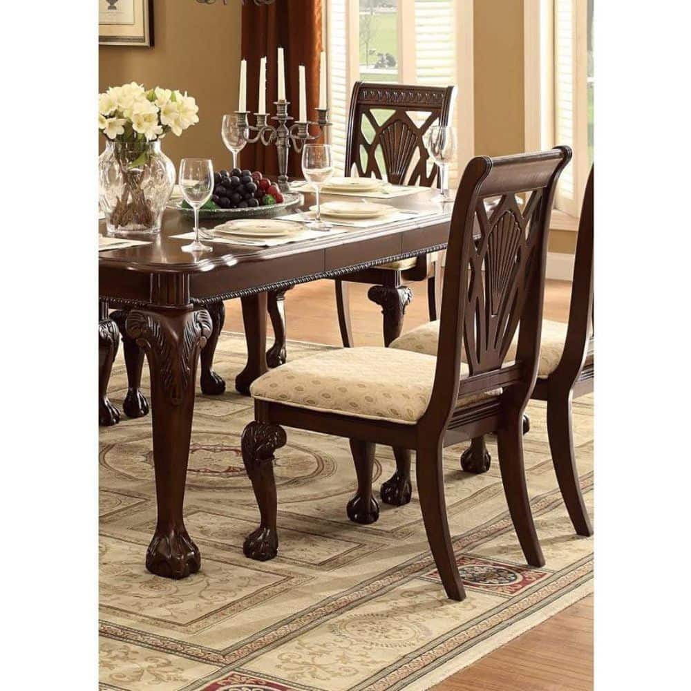 HOME IMPORTS EMPORIUM Ivory/Brown Faux Leather Upholstered Wood Frame ...