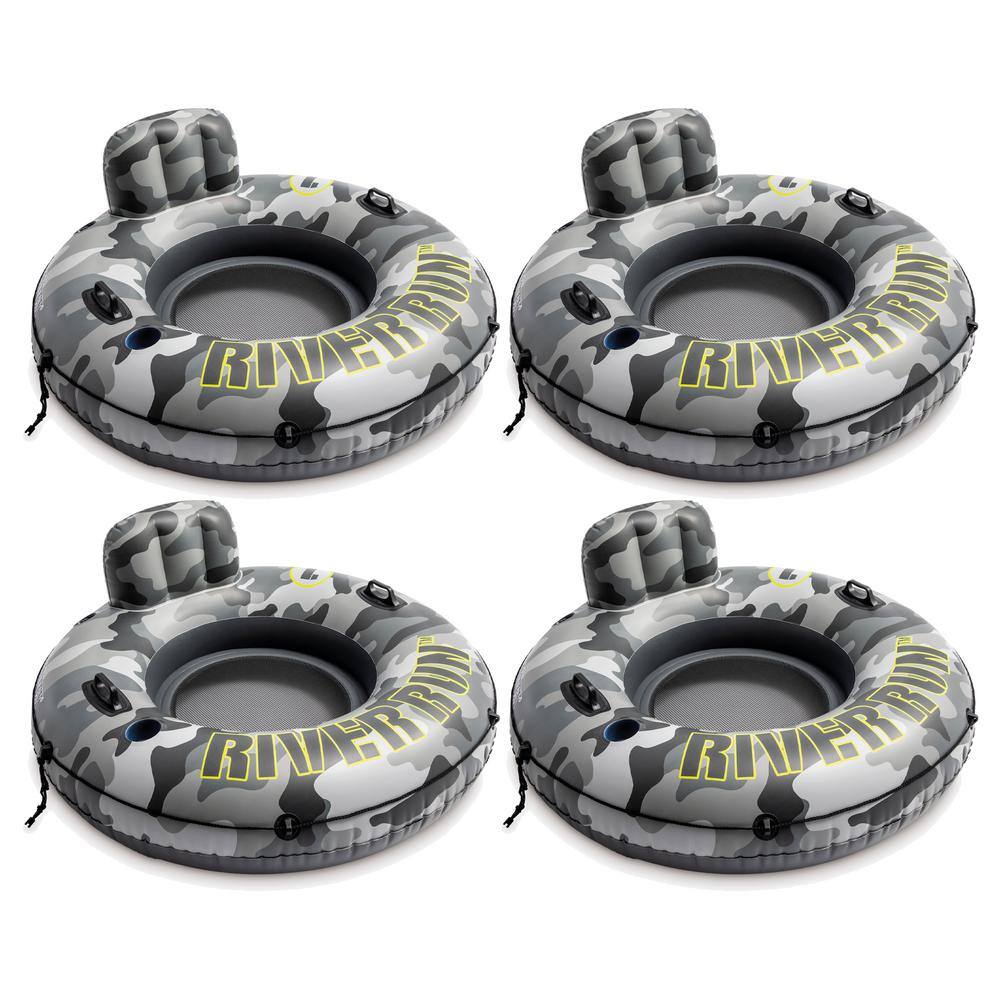 Intex River Run I Camo Inflatable Floating Tube Raft with Cup Holders ...
