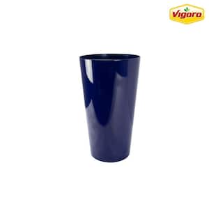 Vigoro Lyla Medium Zaffer Blue Resin Lightweight Round Planter (13.7 in ...