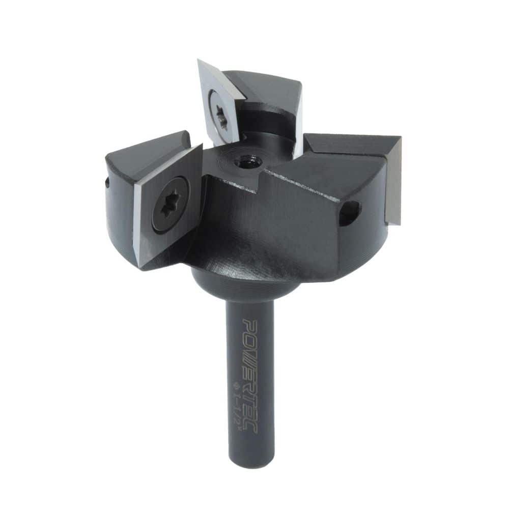 ‎POWERTEC Slab Flattening Router Bit-3-Wing Carbide Inserts with 1/4 in ...