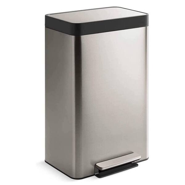THE CLEAN STORE 50 Liter/13.2 Gallon Soft-Close, Smudge Resistant Trash ...