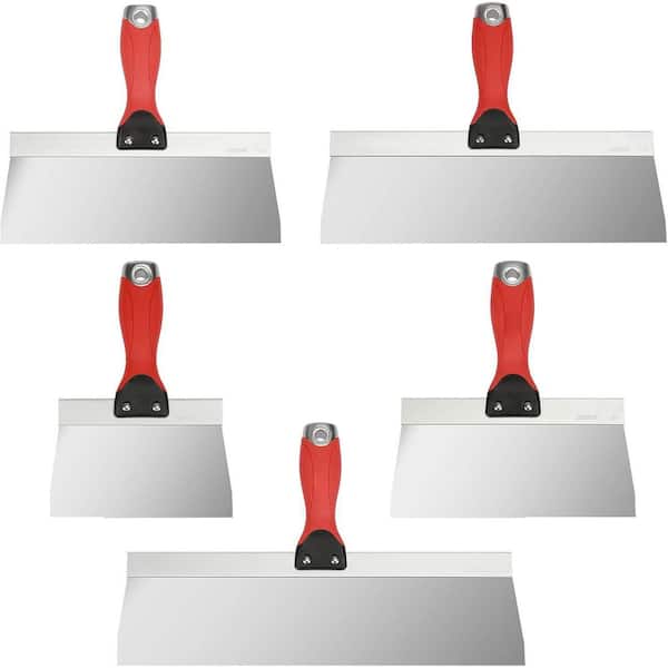 DEWALT 6/8/10/12 in. Blue Steel Taping Knife Set with 14 in. Mud Pan ...