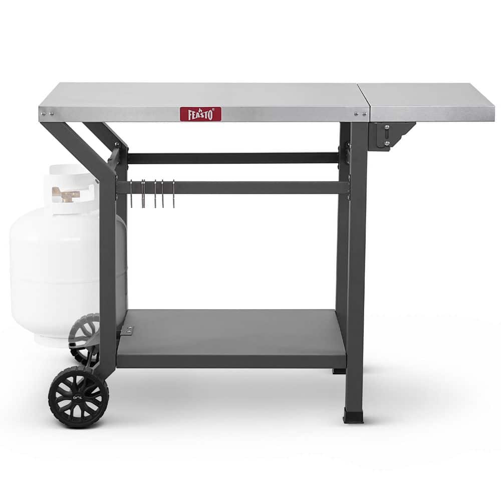 FEASTO Outdoor Grill Table Cart, Stainless Steel Pizza Oven Table with ...