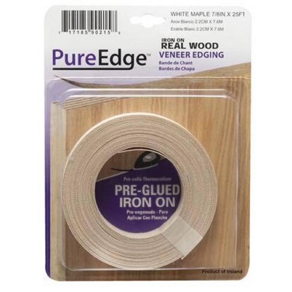 PureEdge 7/8 in. x 25 ft. White Maple Real Wood Veneer Edgebanding with ...