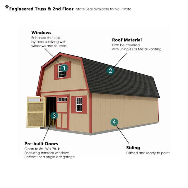 Pre Built 2 Story Barn Houses Best Barns Hampton 24X12 Wood Shed