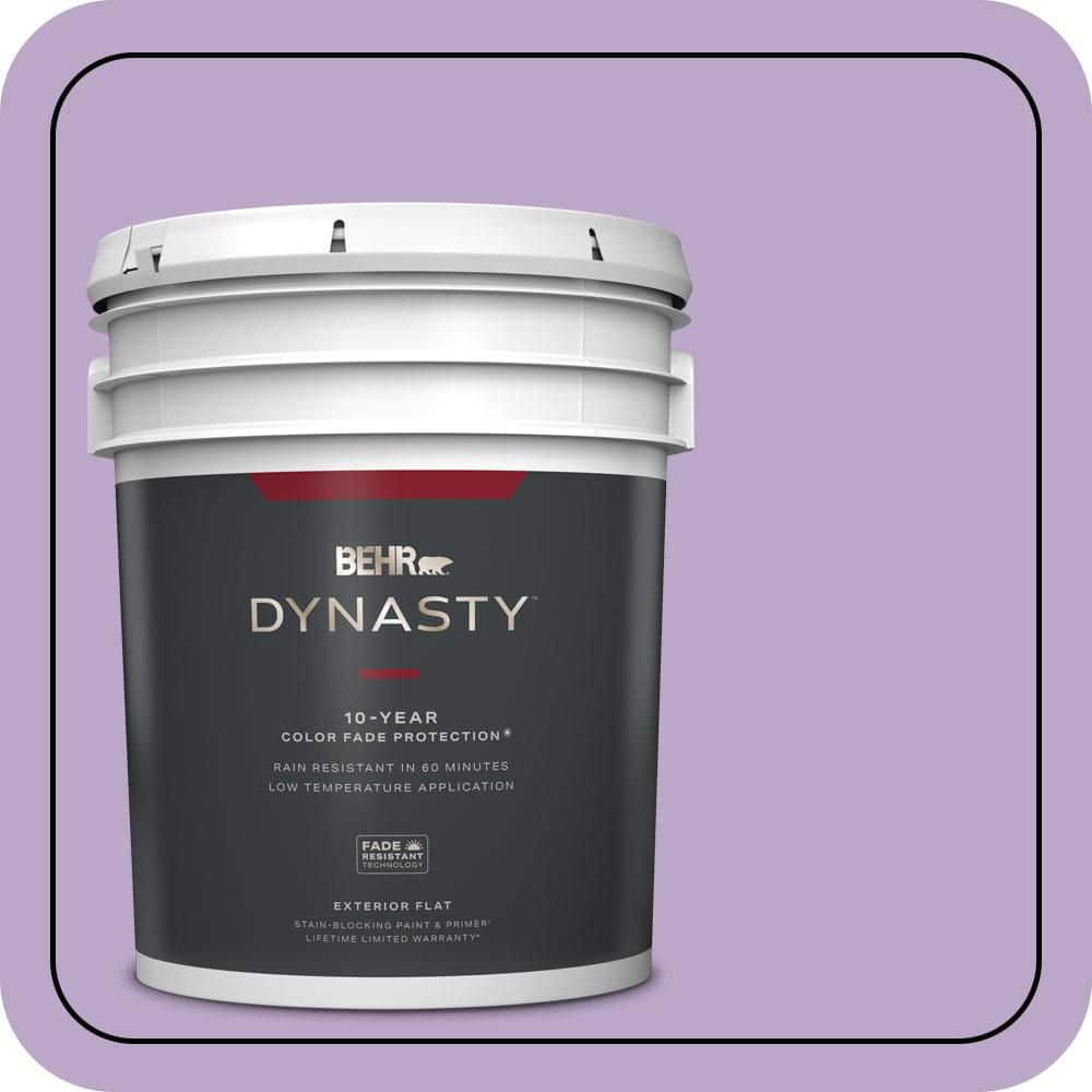 BEHR DYNASTY 5 gal. #M570-4 Cyber Grape Flat Exterior Stain-Blocking ...