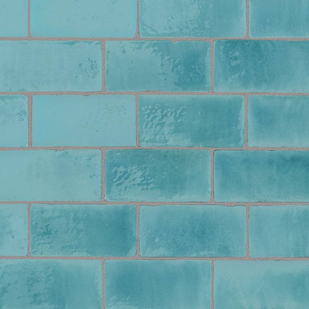 Ivy Hill Tile Orion Blue 3.93 in. x 7.87 in. Glazed Terracotta Clay ...