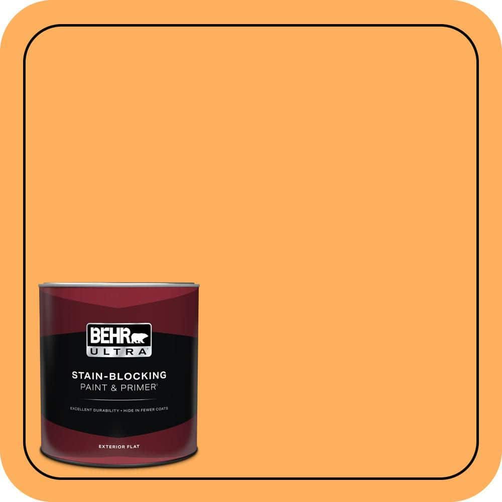 BEHR ULTRA 1 qt. #280B-5 Vintage Orange Flat Exterior Paint & Primer ...