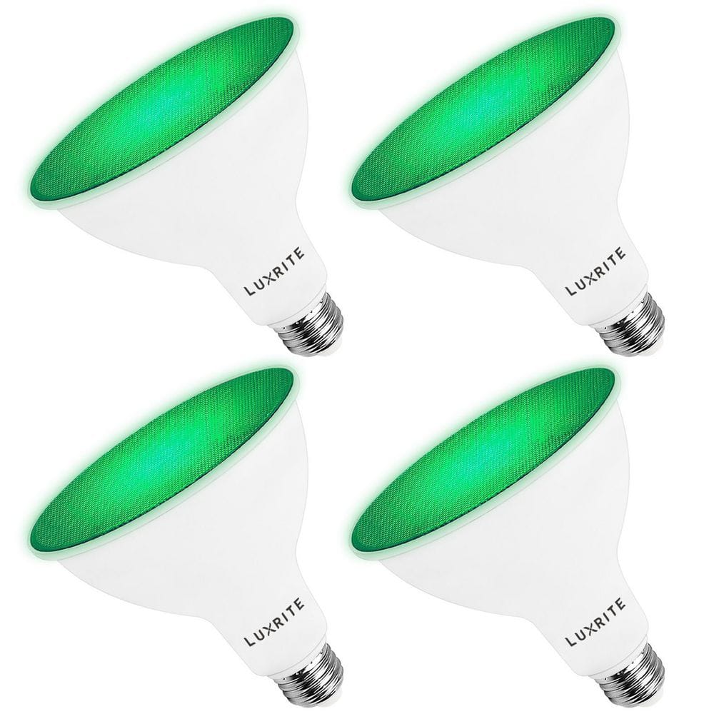 LUXRITE 45-Watt Equivalent PAR38 LED Light Bulbs Flood Green Light Bulb ...
