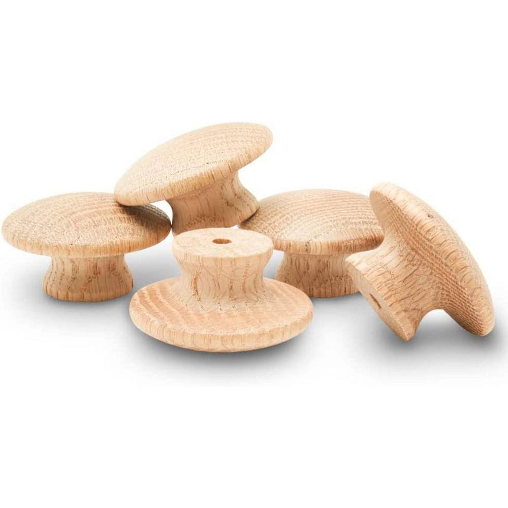Woodpeckers Crafts Unfinished Oak Wood Knobs 1-3/4 in - (25-Pack) MF ...