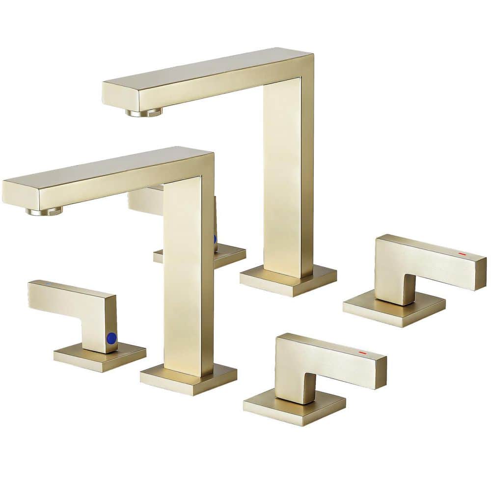 AKLFGN 2 Handles 8 in. Widespread Bathroom Faucet 3-Hole Sink Faucet in ...