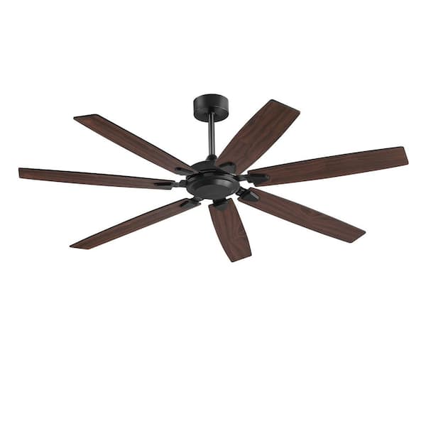 HINNIXY 62 Inch Indoor/Outdoor Black Modern Ceiling Fan with Remote, 7 ...