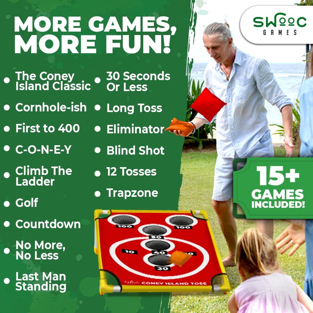 Buy Coney Island Toss - Boardwalk Inspired Cornhole Bounce Game (15 ...