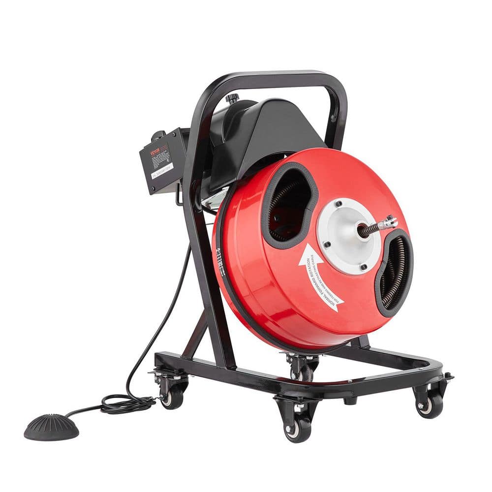 SKYSHALO 50FT. x 1/2 in. Drain Cleaner Machine, Manual Feed, with ...