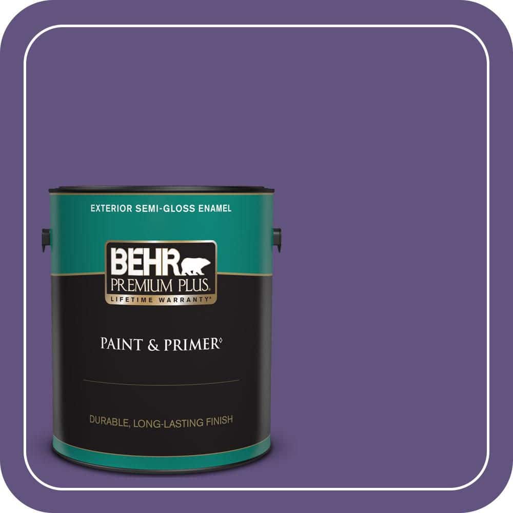BEHR PREMIUM PLUS 1 gal. #MQ4-28 Purple Sky Semi-Gloss Enamel Exterior ...