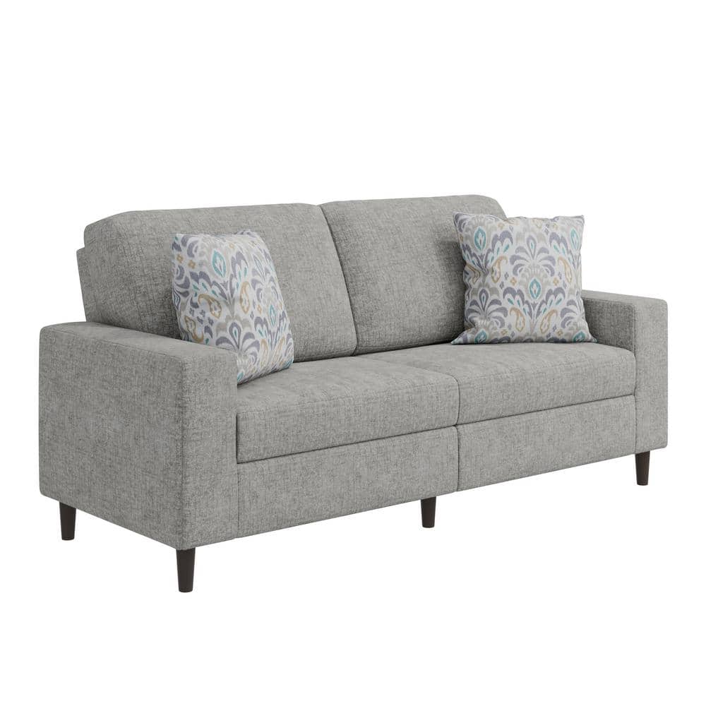 Handy Living Copeland 77.5 in. Square Arm Fabric Rectangle Modern Sofa ...