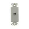 Leviton Gray 1-Gang Data Jack Wall Plate (1-Pack) 40649-GY - The Home Depot
