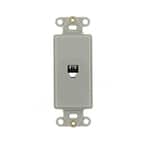 Leviton Gray 1-Gang Data Jack Wall Plate (1-Pack) 40649-GY - The Home Depot