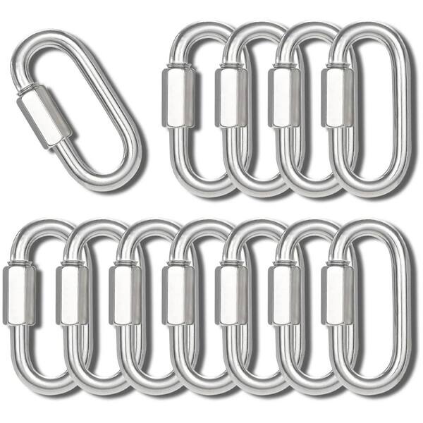 MISOPILY Chain Quick Links, 12-Pack, Silver, Heavy Duty Carabiner, 175 ...