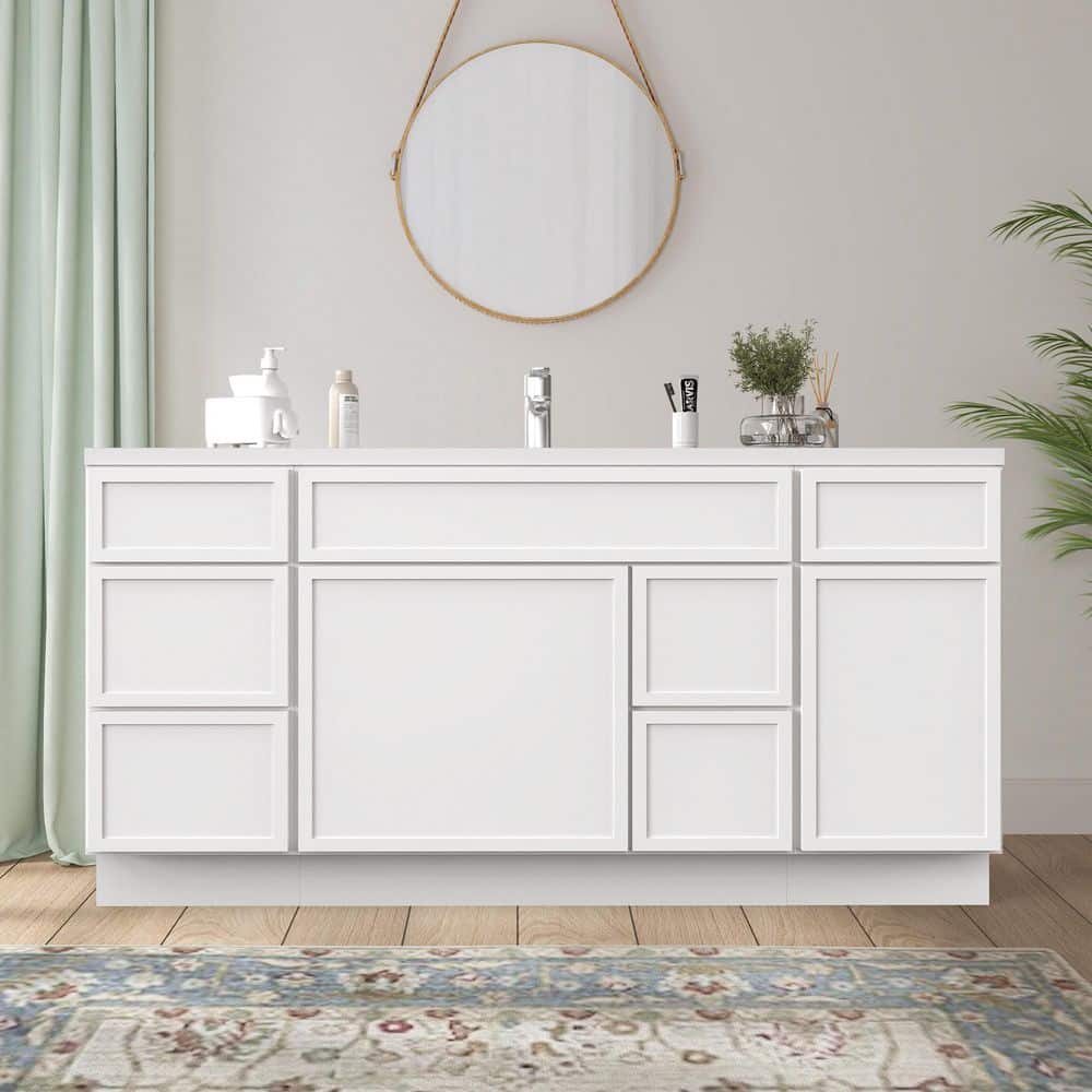 Reviews for Vanity Art Colton 66 in. 2-Door and 6-Drawer Freestanding ...