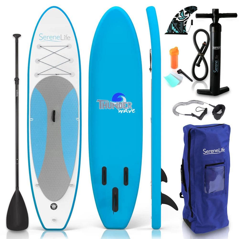 Misopily Wide Non-Slip 120 in. Marine Blue PVC Inflatable Paddleboard ...