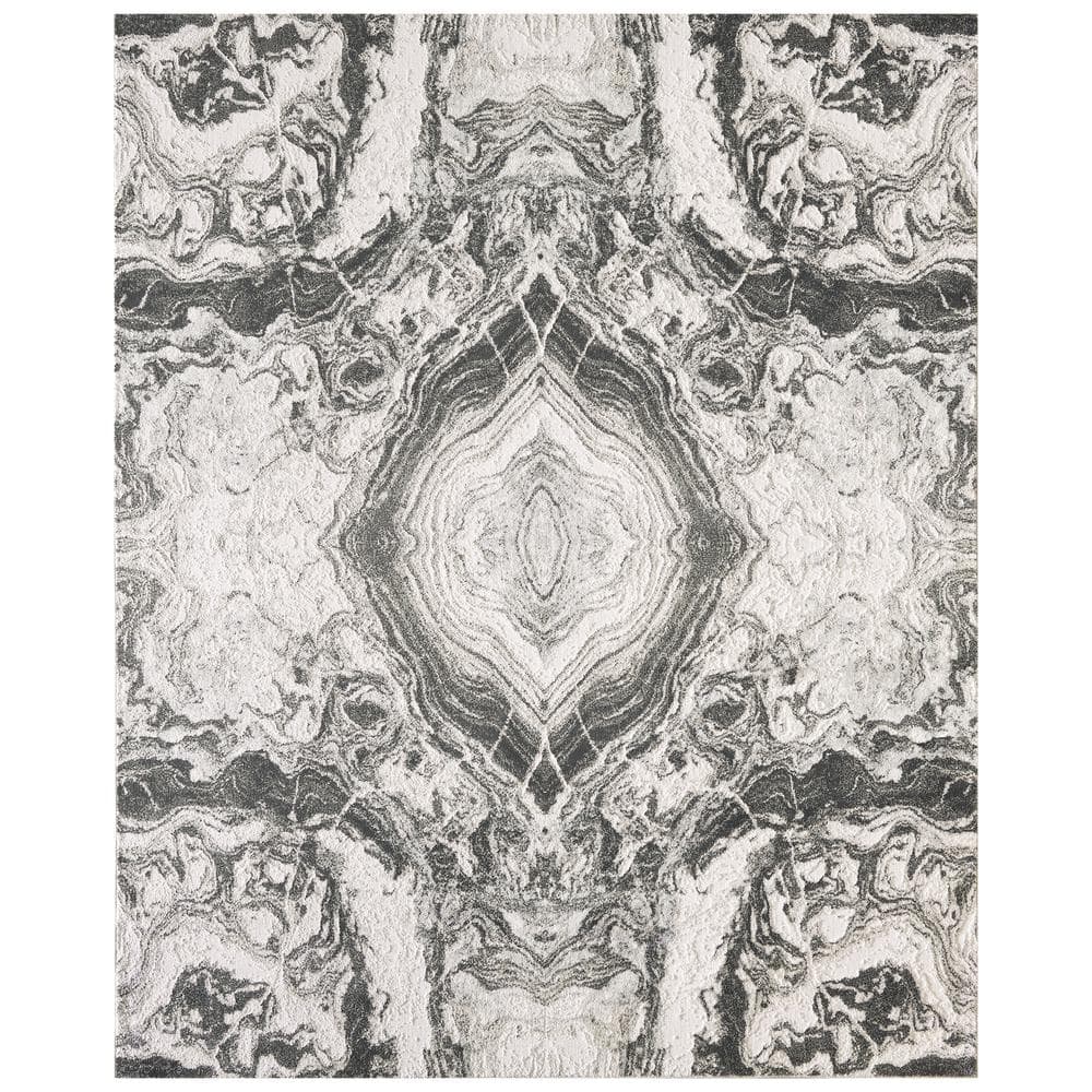 Brookside Daphne Gray 6 ft. x 9 ft. Modern Marble Abstract Area Rug ...