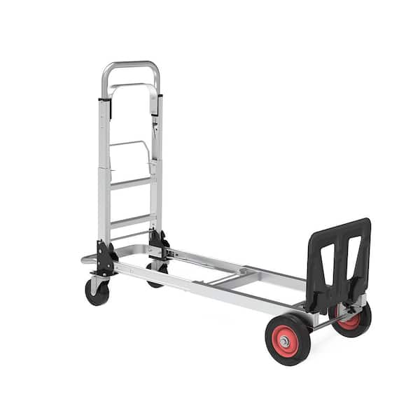 Metal Heavy-Duty Foldable 3 in 1 Convertible Hand Truck Dolly w/ 5.9 in ...