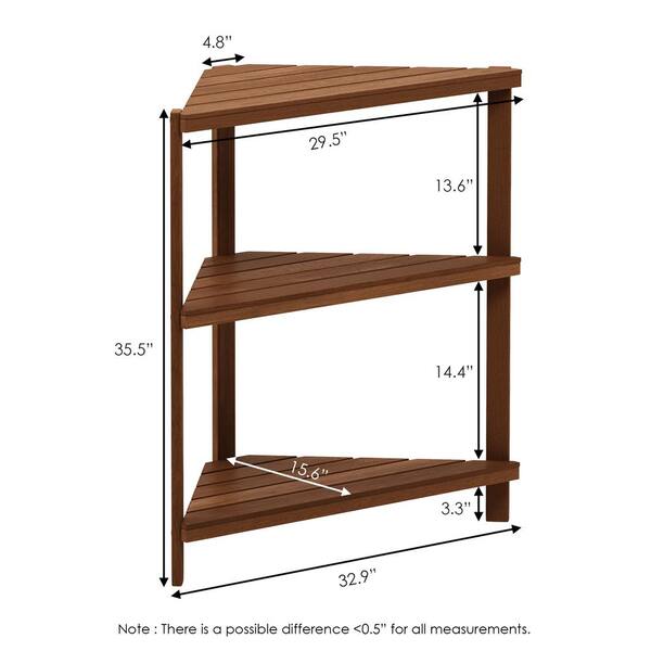 Furinno Tioman Hardwood Corner Shelf Outdoor High Top Table