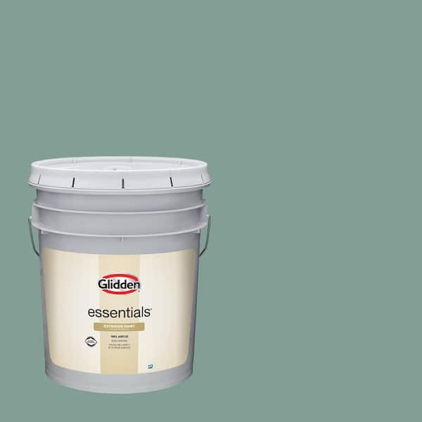 Glidden Essentials 5 gal. PPG1137-5 Silver Laurel Satin Exterior Paint ...