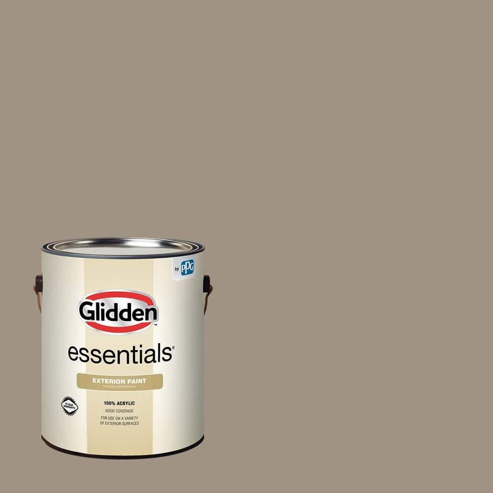 Glidden Essentials 1 gal. PPG1023-5 Stone Gray Semi-Gloss Exterior ...