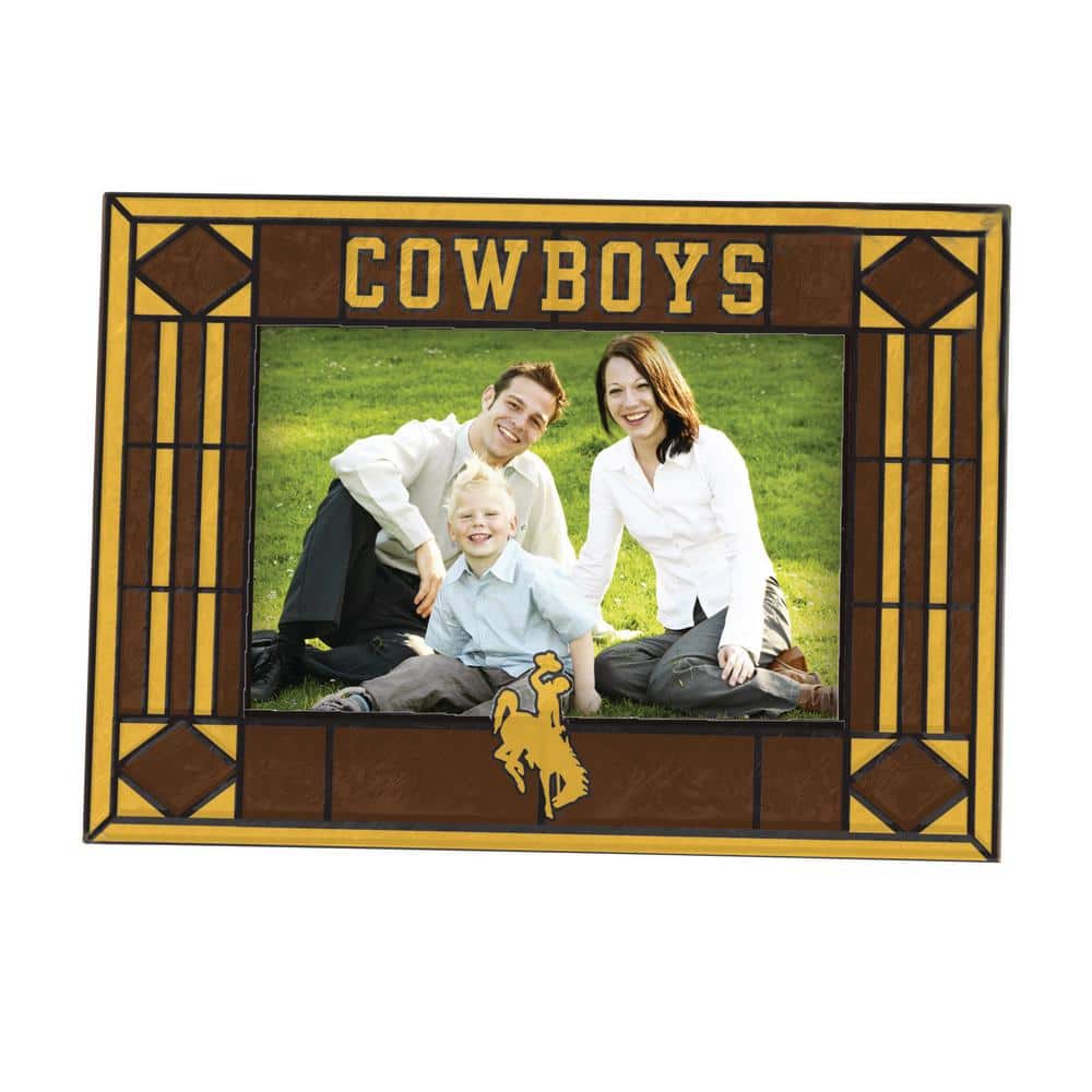 The Memory Company NCAA 4 in. x 6 in. Gloss Multicolor Art Glass Wyoming Picture Frame COL-WYO ...