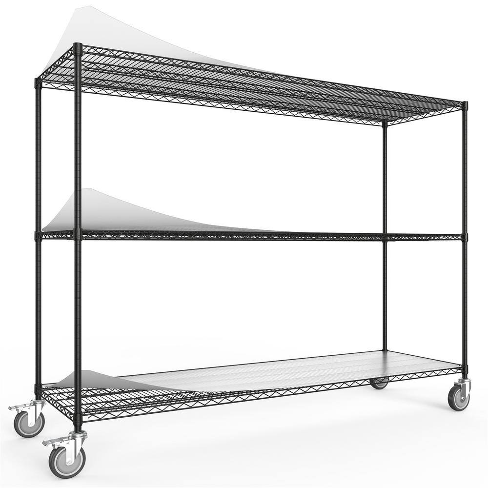 FUNKOL 3 Tier 3000 LBS NSF Heavy Duty Adjustable Metal Storage Shelves ...