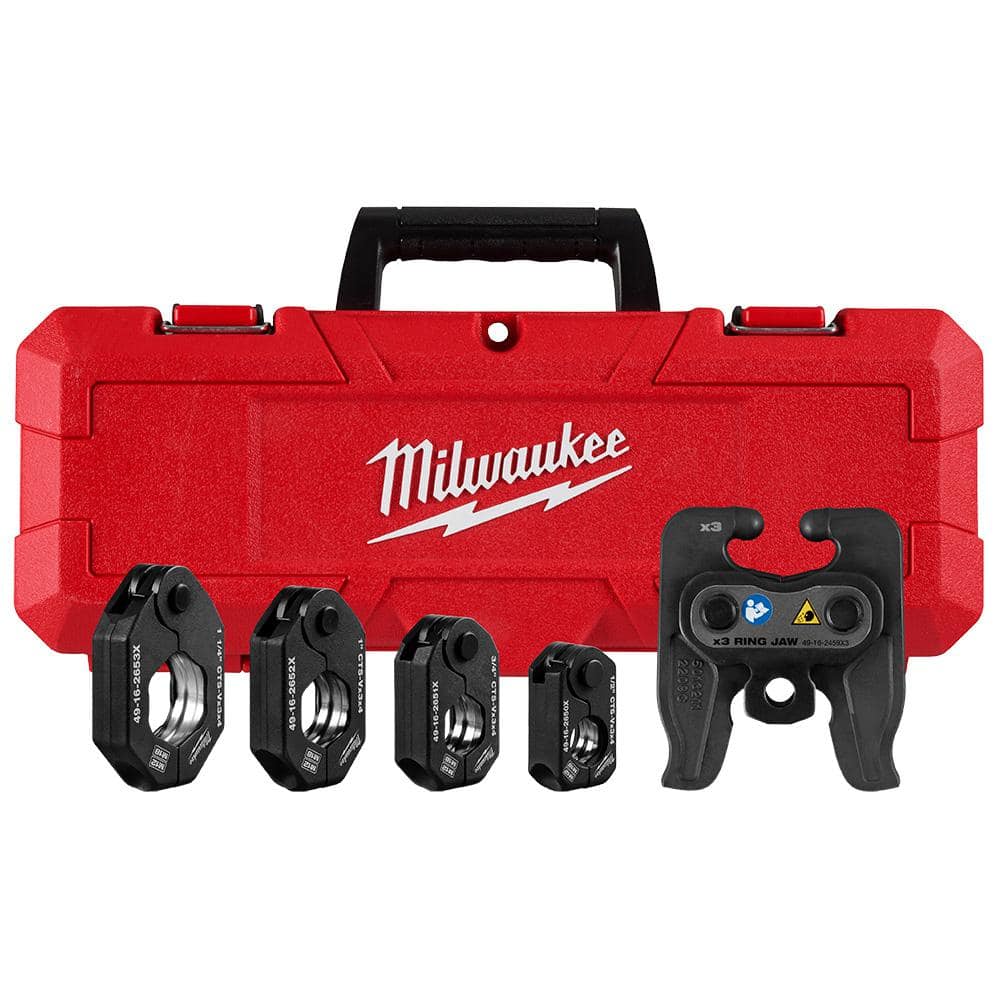 Milwaukee 1/2 in. - 1-1/4 in. CTS-V Pivoting Press Ring Kit for M12 FORCE LOGIC Press Tool 49-16 ...