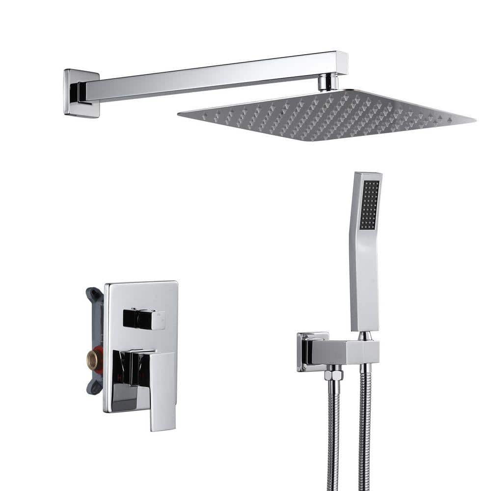 IVIGA Single Handle 1-Spray Dual Wall Mount 10 in. Fixed and Handheld ...