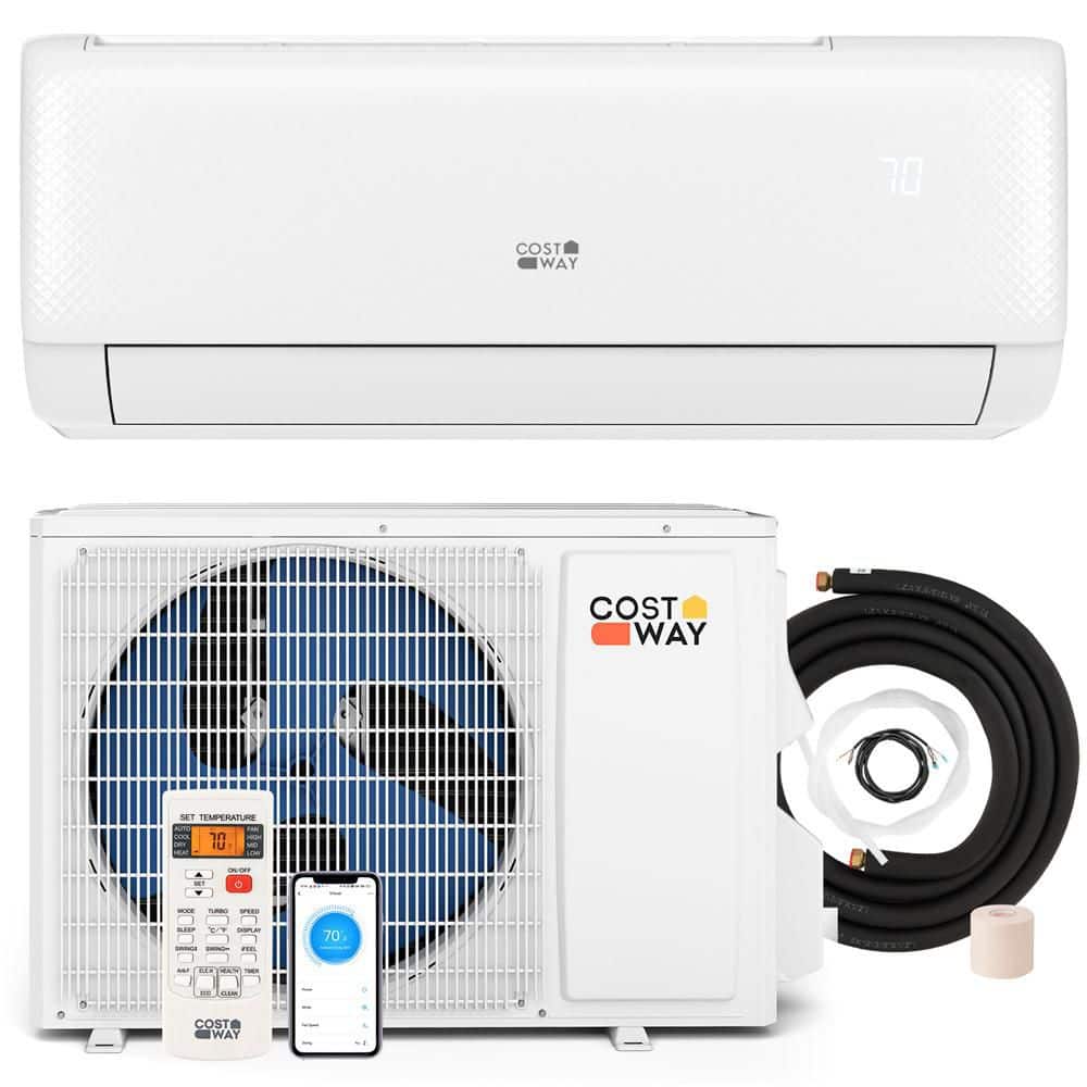 Costway 1-Zone 12000-BTU 22 SEER Ductless Mini Split Heat Pump with 13 ...