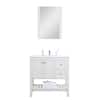 Manhattan 36 in. W x 18 in. D Bath Vanity in White with Ceramic Vanity ...
